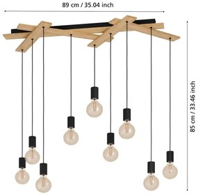 Eglo 43641 - Lustr na lanku MONMOUNT 9xE27/40W/230V