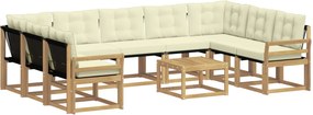 Venkovní pohovková souprava 10 ks Bílá a krémová 3389884