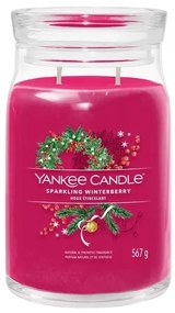 Yankee Candle Svíčka Yankee Candle 567 g - Sparkling Winterberry, růžová barva, sklo, vosk