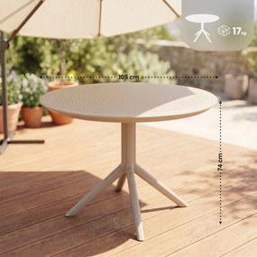 Stůl Sky kulatý 105 cm – taupe