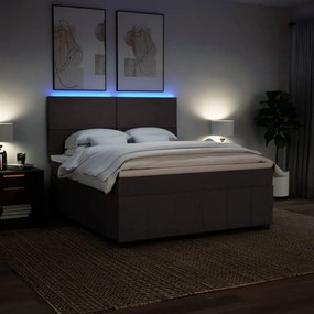 Box spring postel s matrací tmavě hnědá 180x200 cm textil 3294043