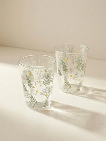 Sinsay - Sklenice s květinovým motivem 2 pack - zelená