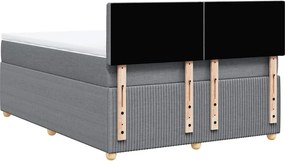 Box spring postel s matrací světle šedá 140 x 190 cm textil 3287465