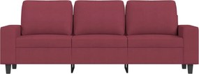 3místná pohovka s podnožkou vínová 180 cm textil 3201157