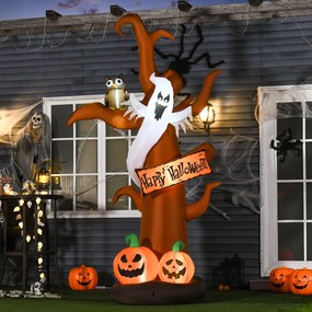 HOMCOM Samonafukovací Halloween dekorace s LED světly, včetně ventilátoru a upevňovacího materiálu, 156 cm x 107 cm x 274 cm