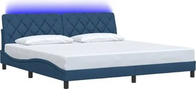 Rám postele s LED bez matrace Modrá 200x200 cm Látka 3310698