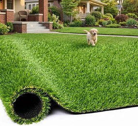 Costway 20 mm umělý trávník venkovní green s drenážním systémem v přírodním