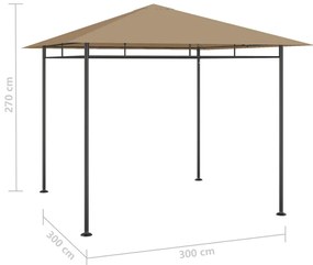 vidaXL Marketos Altán 3 x 3 x 2,7 m taupe 180 g/m²