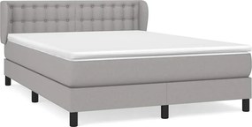 Box spring postel s matrací světle šedá 140 x 200 cm textil 3126565