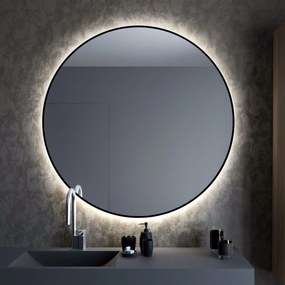 Smartwoods Bright zrcadlo 50x50 cm kulatý s osvětlením černá 5903003188681
