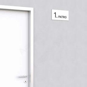ACCEPT Označení podlaží "1. PATRO" - stříbrná tabulka - černý popis