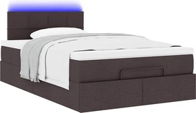 Osmanský rám postele s matrací tmavě hnědá 120x190cm textil 3312294