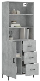 Skříň highboard betonově šedá 69,5x34x180 cm kompozitní dřevo