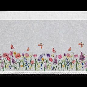 KRÁTKÁ ZÁCLONA NA PÁSCE BELLA 150X30 CM KVĚTY