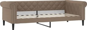 Válenda s matrací cappuccino 90 x 200 cm umělá kůže 3197722