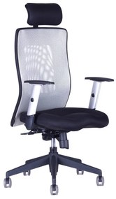 Office Pro Kancelářská židle na kolečkách Office Pro CALYPSO XL SP1 - s područkami a podhlavníkem Světle šedá 12A11