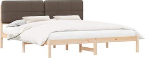 Rám postele s čalouněným čelem s čelo Taupe 200 x 200 cm 3405570