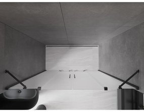 Mexen Velar Duo, posuvné sprchové dveře do otvoru 170 cm, 8mm sklo námraza, broušený grafit, 871-170-000-32-95