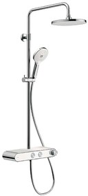 Duravit Sprchy - Sprchový set s termostatem, průměr 23 cm, 3 proudy, chrom/bílá TH4380008005
