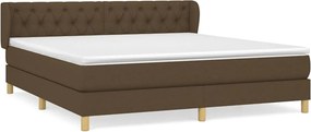 Box spring postel s matrací tmavě hnědá 160x200 cm textil 3127056