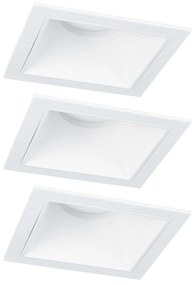 Paulmann 93126 Cole Coin, set bodovek v bílé úpravě, 3x6W LED 2700K tříkrokové stmívání, 8,8x8,8cm, IP44