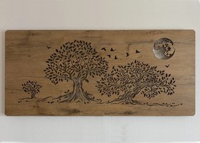 Li-Go "Tři duby a měsíc" světelný obraz 230V 110x50 cm provedení povrchu: bílá