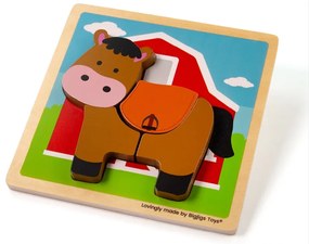 Bigjigs Toys Vkládací puzzle Koník