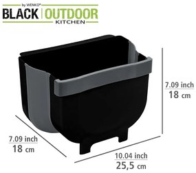Černý závěsný odpadkový koš Wenko Black Outdoor Kitchen Fago, 5 l
