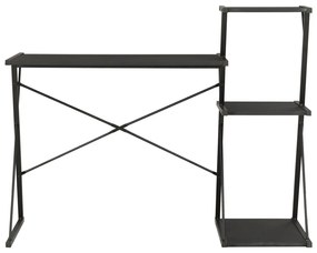 20288 vidaXL Psací stůl s poličkami černý 116 x 50 x 93 cm