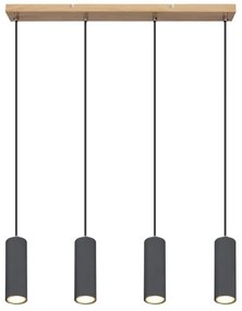 Globo 57911-4HG - Lustr na lanku ROBBY 4xGU10/35W/230V šedá/hnědá