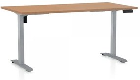 Výškově nastavitelný stůl OfficeTech B, 160 x 80 cm, šedá podnož