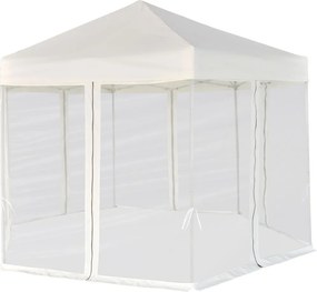 Nůžkový altán 3,6x3,1m krémově bílý se stěnami