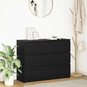 Příborník Černý dub 100x35x76 cm Dřevěná konstrukce 3328499