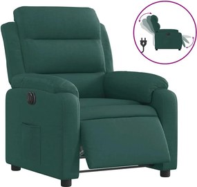 Elektrické polohovací křeslo tmavě zelené textil 3204962