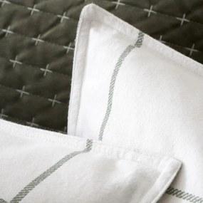 Zelené/krémové flanelové povlečení na dvoulůžko 200x200 cm Brushed Regal Check – Bianca