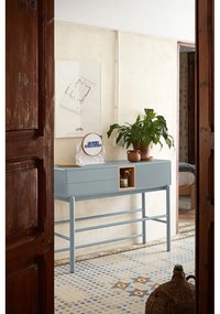 Modro-šedý konzolový stolek 35x120 cm Corvo – Teulat