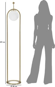 Stojací lampa Glamy 168 cm bílá/zlatá