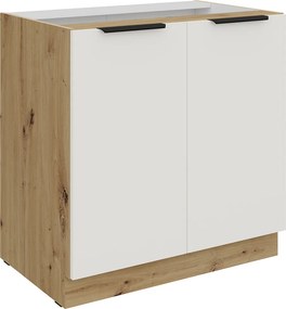 ARIA az | dolní skříňka 80 D 2F policová | 80 cm | ANTI FINGERPRINT povrch | artisan/bílá