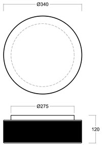 Osmont 67521 Eris C2, stropní svítidlo z triplexového skla s černým okrajem, 19W LED 4000K, prům. 34cm