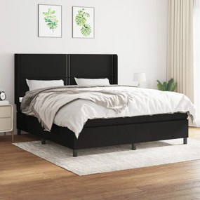 Box spring postel s matrací černá 180x200 cm textil 3131371