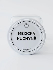 Samolepka na kořenky MEXICKÁ KUCHYNĚ průhledná 5 cm tučné písmo