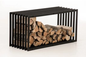 Stojan na palivové dřevo Elite - černý | 100x50x40 cm