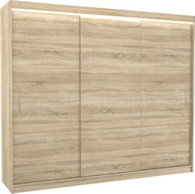 ADRK Furniture Posuvná skříň s LED osvětlením ANTOS 250 SW-ANT-S-250+L-V372