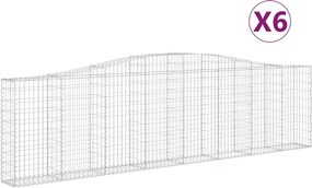 Klenuté gabionové koše 6 ks 400x30x100/120cm pozinkované železo 3145830