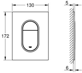 GROHE 37624GL0 - Ovládací tlačítko ARENA COSMOPOLITAN S 130 × 172 mm zlatá