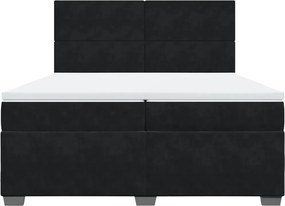 Box spring postel s matrací černá 200x200 cm samet 3290998
