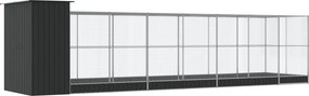 Voliéra s nástavbou stříbrná 830 x 203 x 216 cm ocel 3214260