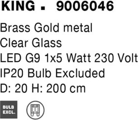 Závěsné svítidlo NOVA LUCE KING G9 9006046 bez žárovky