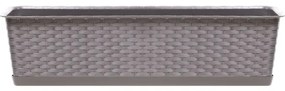 PROSPERPLAST Truhlík s miskou - RATOLLA CASE Rozměr: 58,7x17,3 cm, Barva: umbra