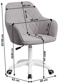Kondela Kancelářské křeslo, látka šedá / bílá, SANTY